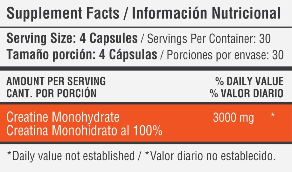 Creatine Monohydrate 120 caps - Naturnet Colombia