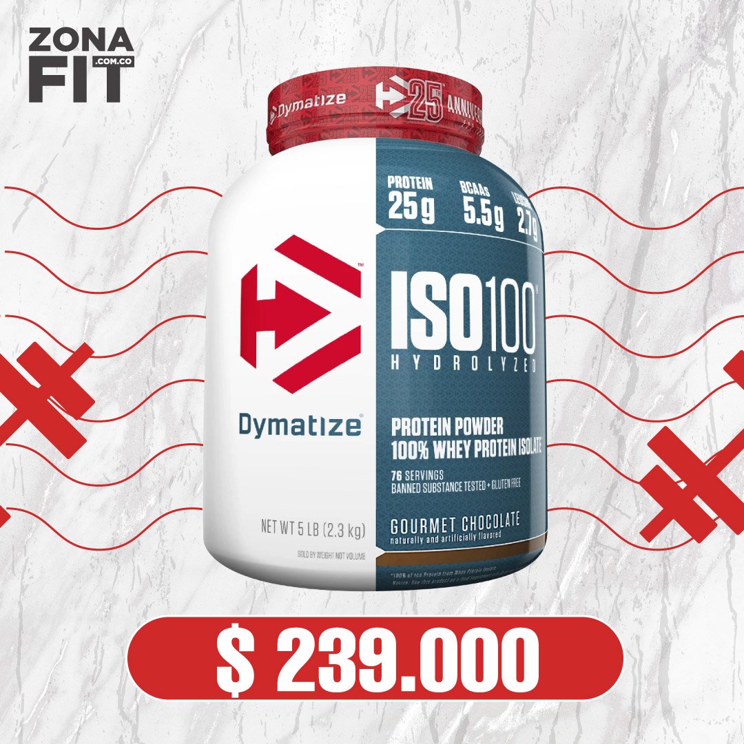 Oferta ISO 100 · 5 lb Dymatize Nutrition + Shaker - Naturnet Colombia