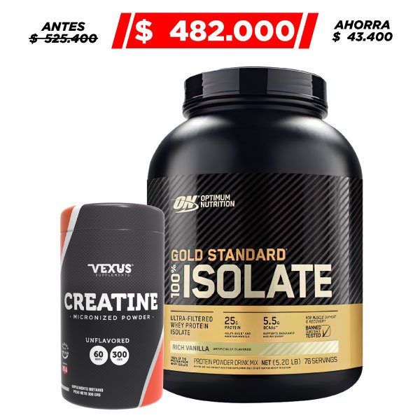 Gold Standard Isolate 5 lb + Creatine 300 gr - Naturnet Colombia
