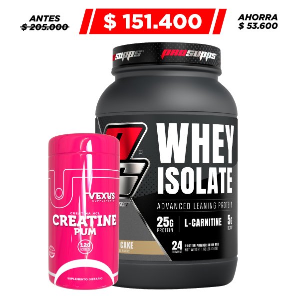 Whey Isolate 2 lb + Creatine HCL 120 caps - Naturnet Colombia